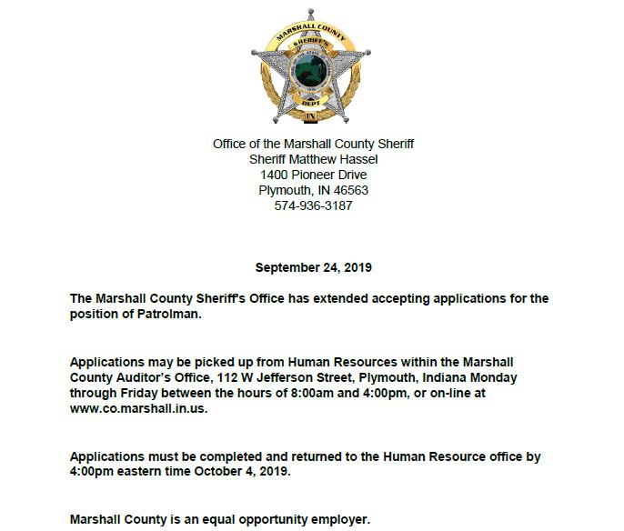 Patrolman Application Process Extended