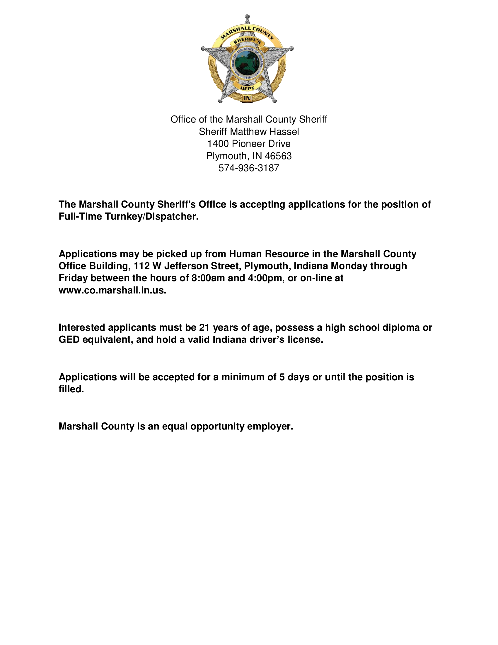 Now Hiring For Full Time Turnkey/Dispatcher